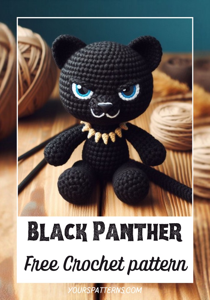 Black Panther Amigurumi Crochet Step By Step Pattern - Yours Patterns