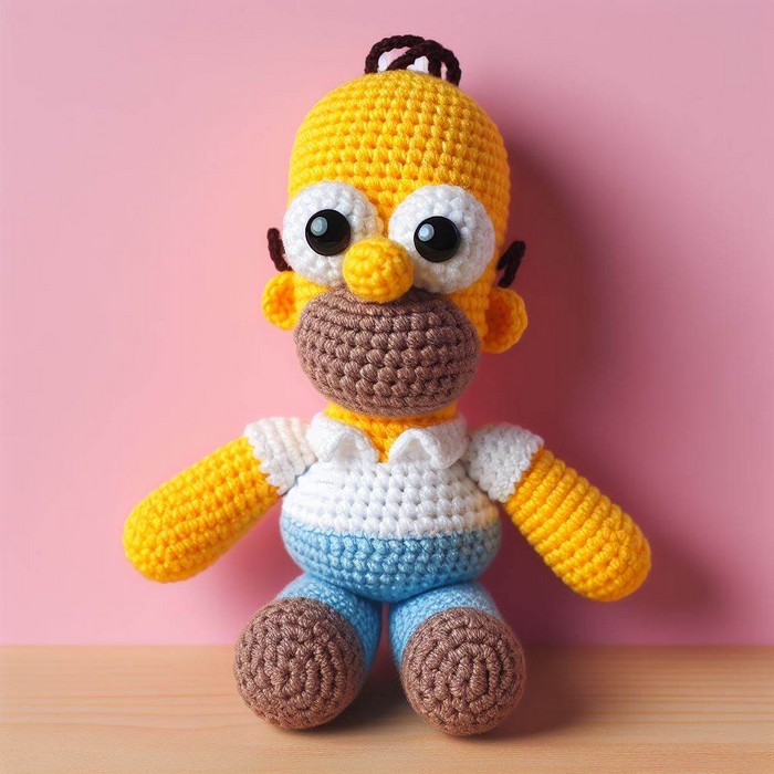 Crochet Homer Simpson Amigurumi Idea - Yours Patterns