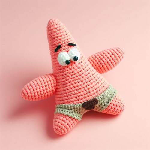 Patrick Star Amigurumi Crochet Step By Step Pattern - Yours Patterns