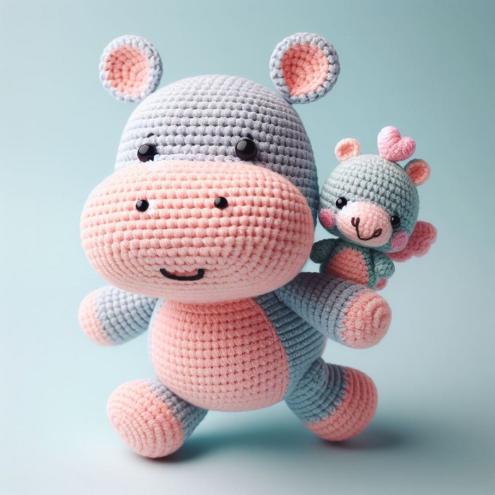 Beginner Friendly Crochet The Hippo Amigurumi Pattern - Yours Patterns
