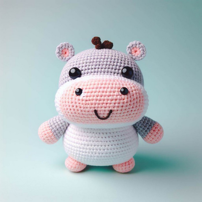 Beginner Friendly Crochet The Hippo Amigurumi Pattern - Yours Patterns