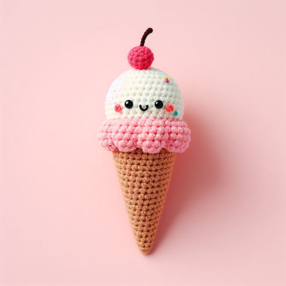 Crochet Ice Cream Cone Amigurumi Idea - Yours Patterns