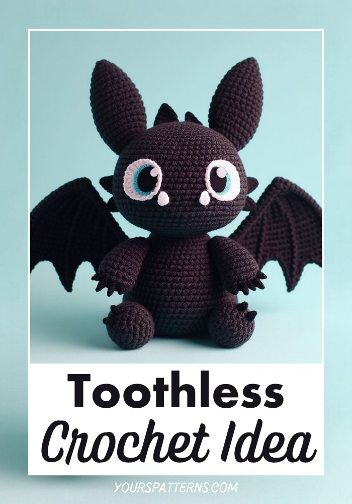 Crochet Toothless Amigurumi Idea - Yours Patterns