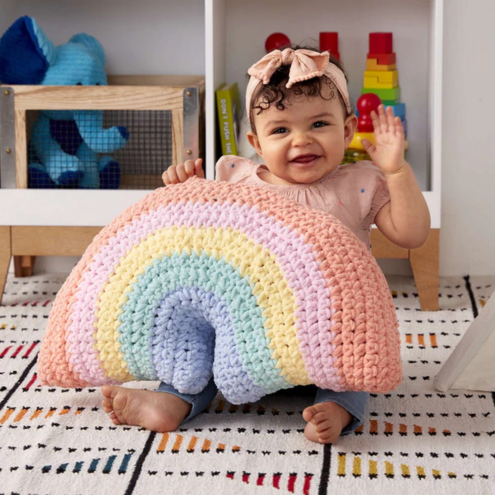 Free Crochet Rainbow Pillow Pattern Step By Step - Yours Patterns