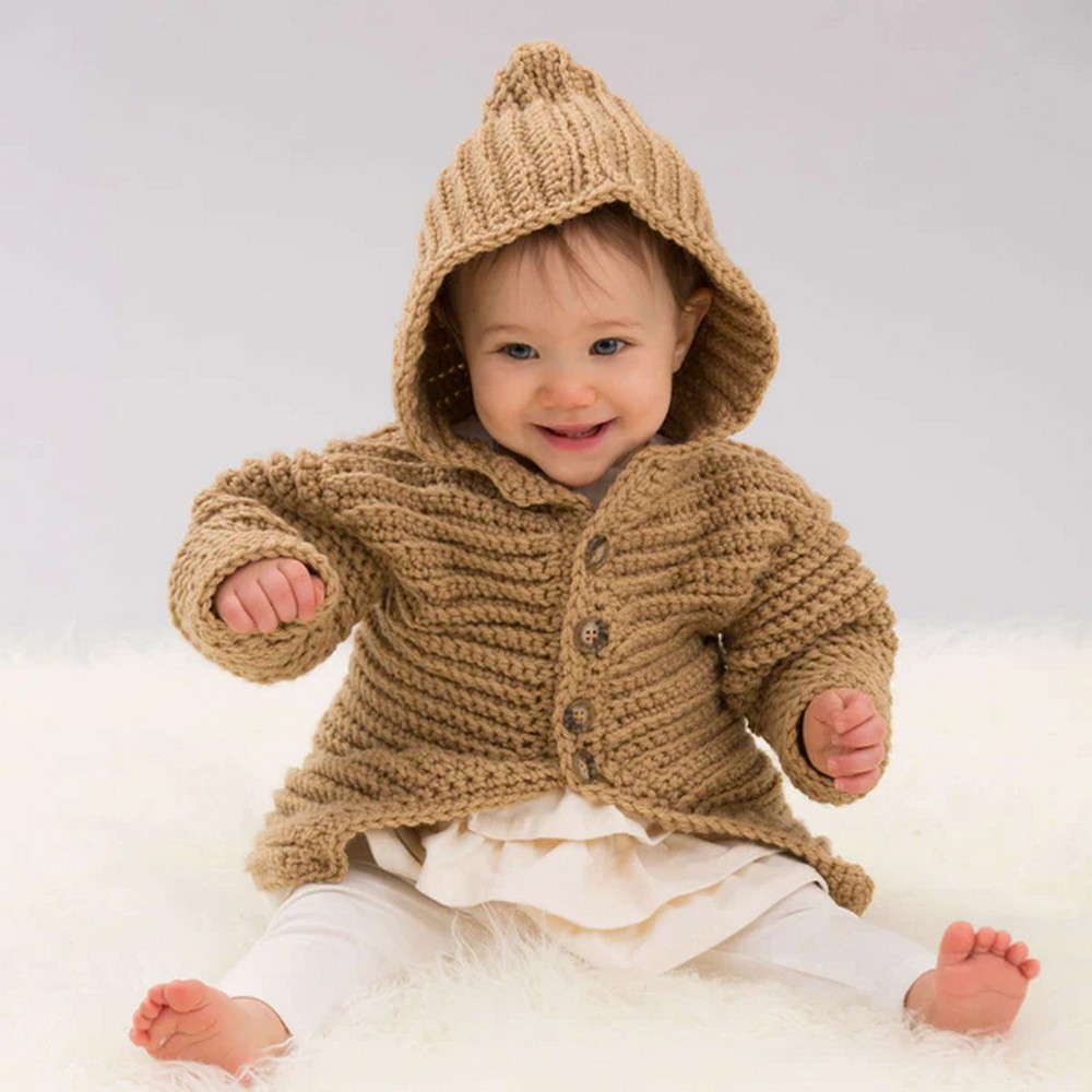 Hooded Baby Crochet Cardi Pattern For Outdoor Adventures - Yours Patterns