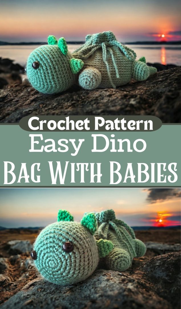 Crochet Dino Bag With Babies - Yours Patterns