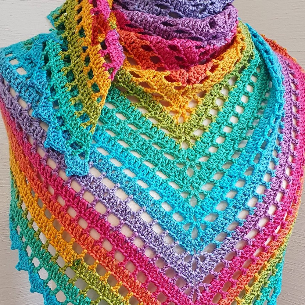 Crochet Eyelet Triangle Shawl - Yours Patterns