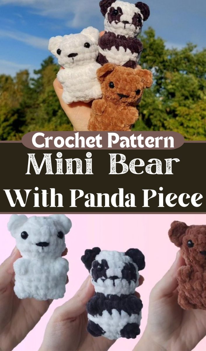 Crochet Mini Bear Pattern With Panda Piece - Yours Patterns
