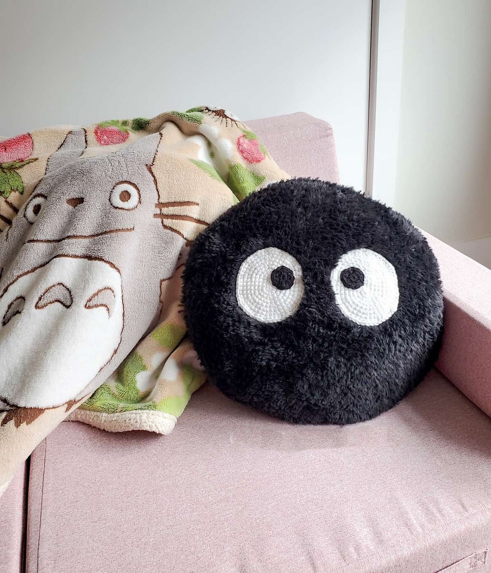Crochet Soot Sprite Amigurumi Pillow - Yours Patterns
