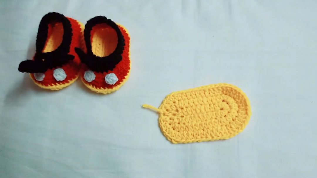 Free Crochet Mickey Mouse Baby Bootie Pattern Step By Step - Yours Patterns