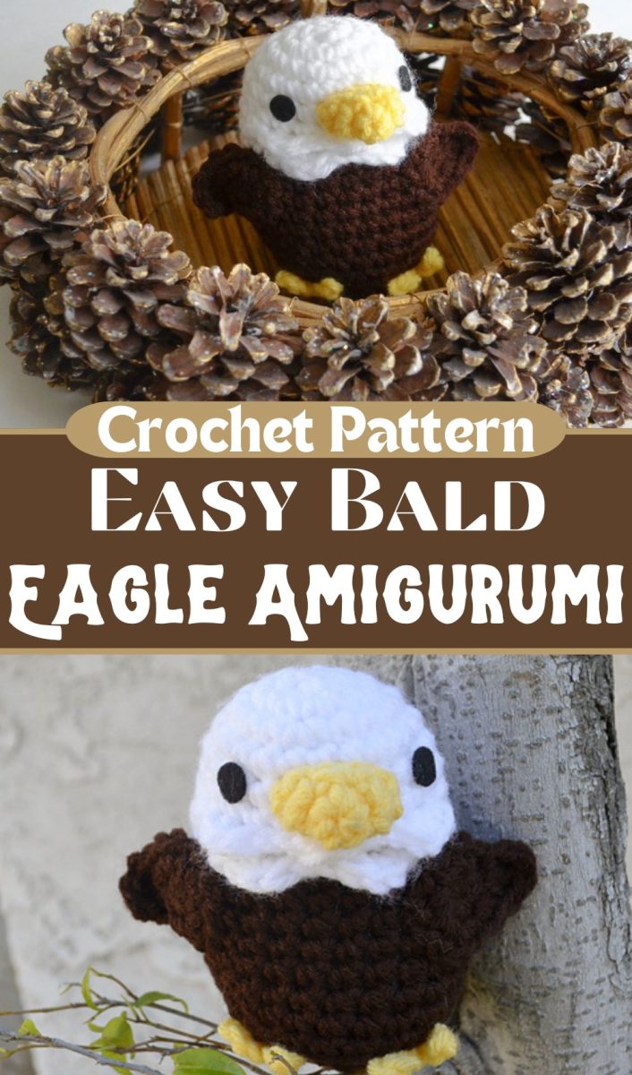 Easy Bald Eagle Amigurumi Crochet Pattern - Yours Patterns