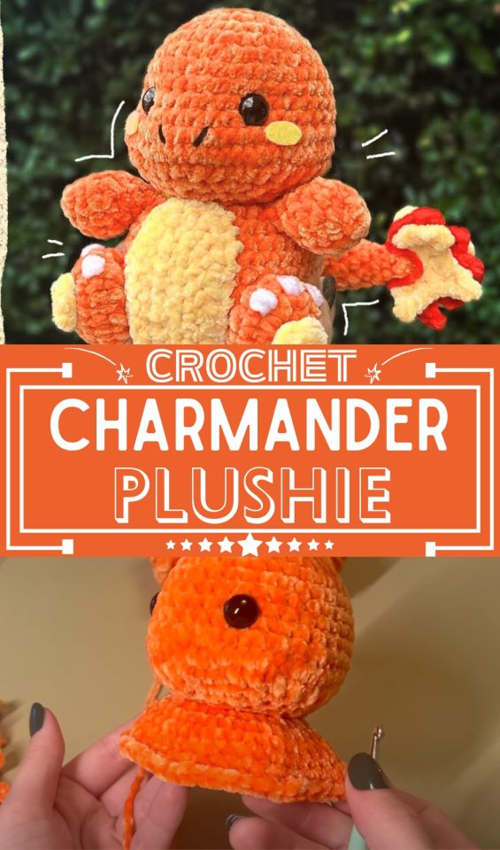 Crochet Charmander Plushie Pattern - Yours Patterns