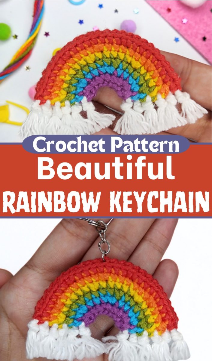 Crochet Rainbow Keychain Pattern - Yours Patterns