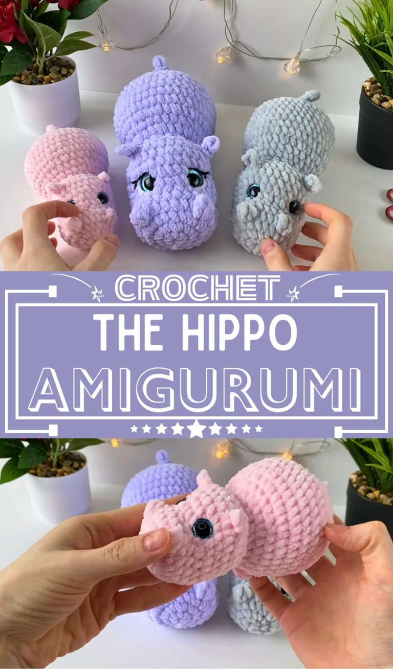 Beginner Friendly Crochet The Hippo Amigurumi Pattern - Yours Patterns