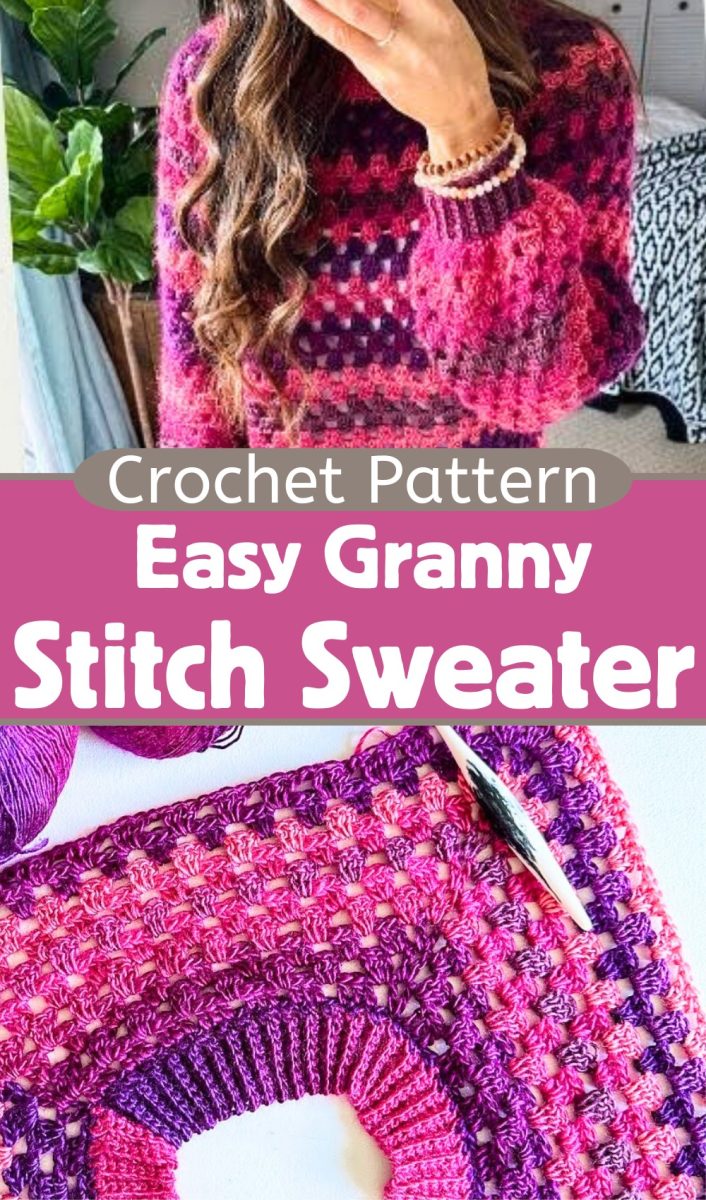 5 Free Crochet Granny Stitch Sweater Patterns - Yours Patterns