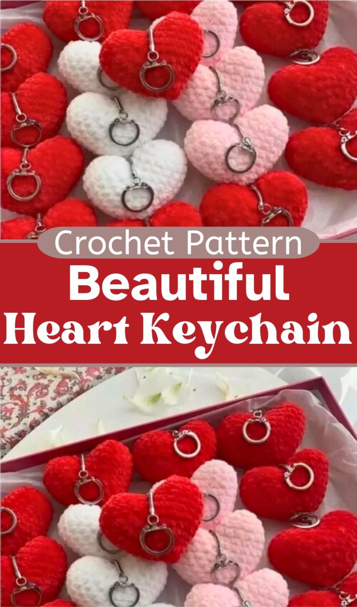 Crochet Heart Keychain Pattern Free - Yours Patterns
