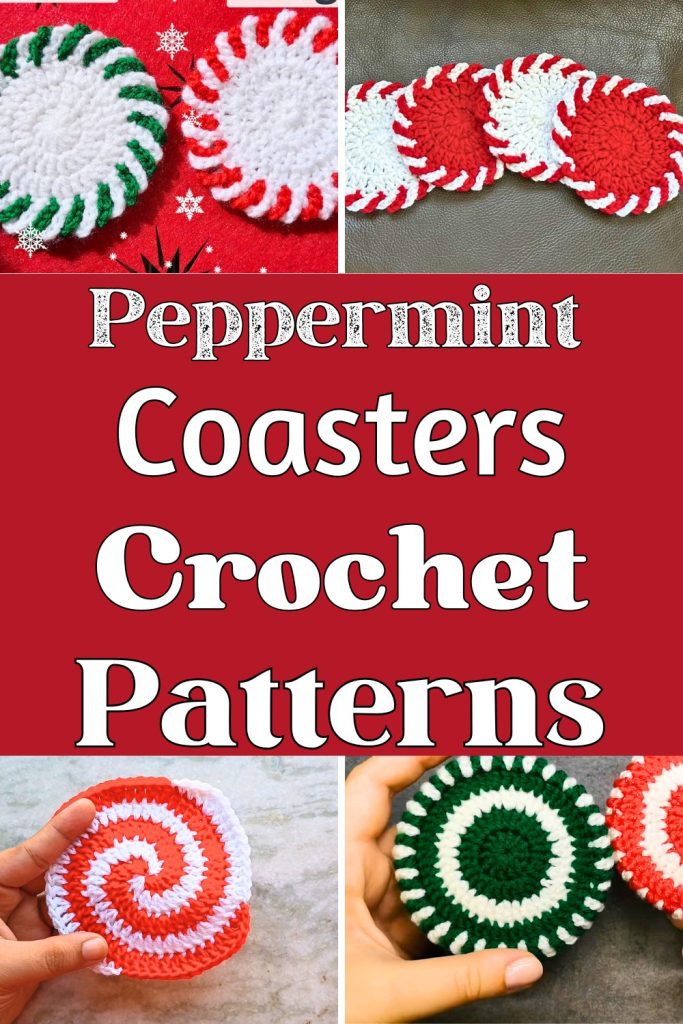 4 Festive Crochet Peppermint Coasters Patterns For Your Holiday Table ...