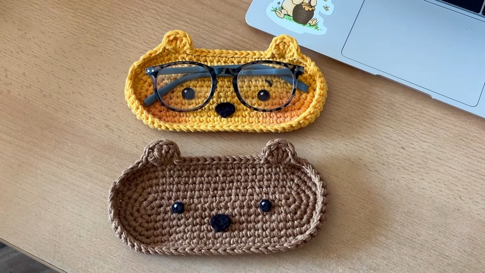 Beginner Friendly Crochet Bear Glasses Holder Pattern - Yours Patterns