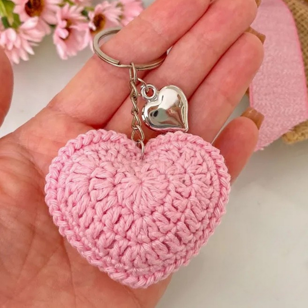 Tiny Crochet Heart Keychain Pattern to Brighten Your Day - Yours Patterns