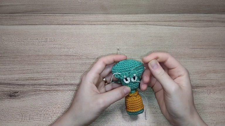 Free Crochet Squidward Keychain Pattern For Quirky Decor - Yours Patterns