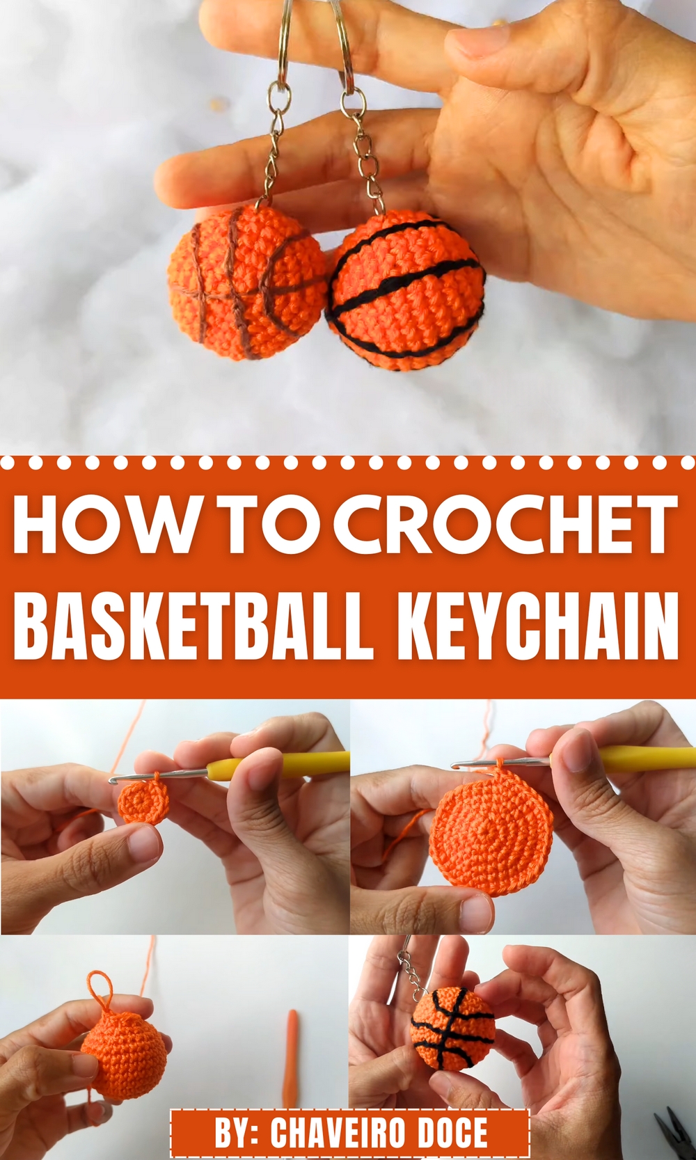 Cheerful Crochet Basketball Keychain with Easy Steps to Follow - Yours ...