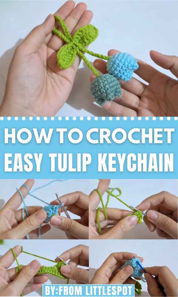Free Crochet Tulip Keychain Pattern to Brighten Your Keys - Yours Patterns
