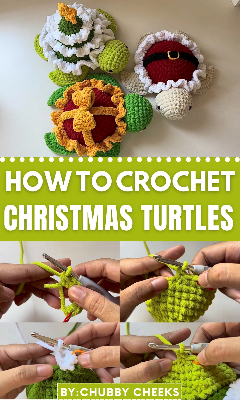 Cozy Crochet Christmas Turtles Pattern to Decorate Corners - Yours Patterns