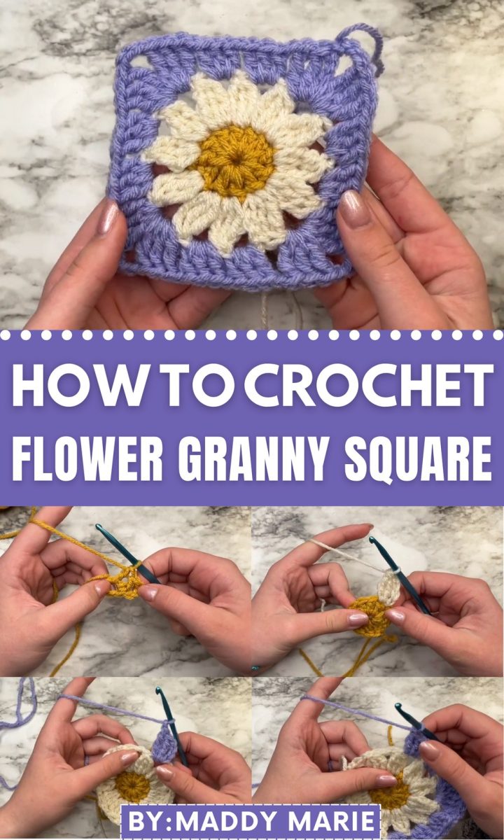 Minimal Crochet Flower Granny Square for Neutral Styling - Yours Patterns