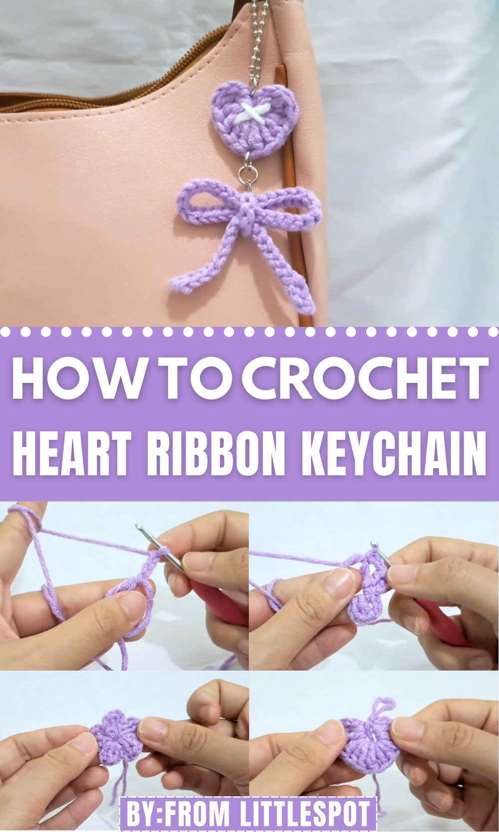 How to Crochet Heart Ribbon Keychain Adds Sweet Flair - Yours Patterns
