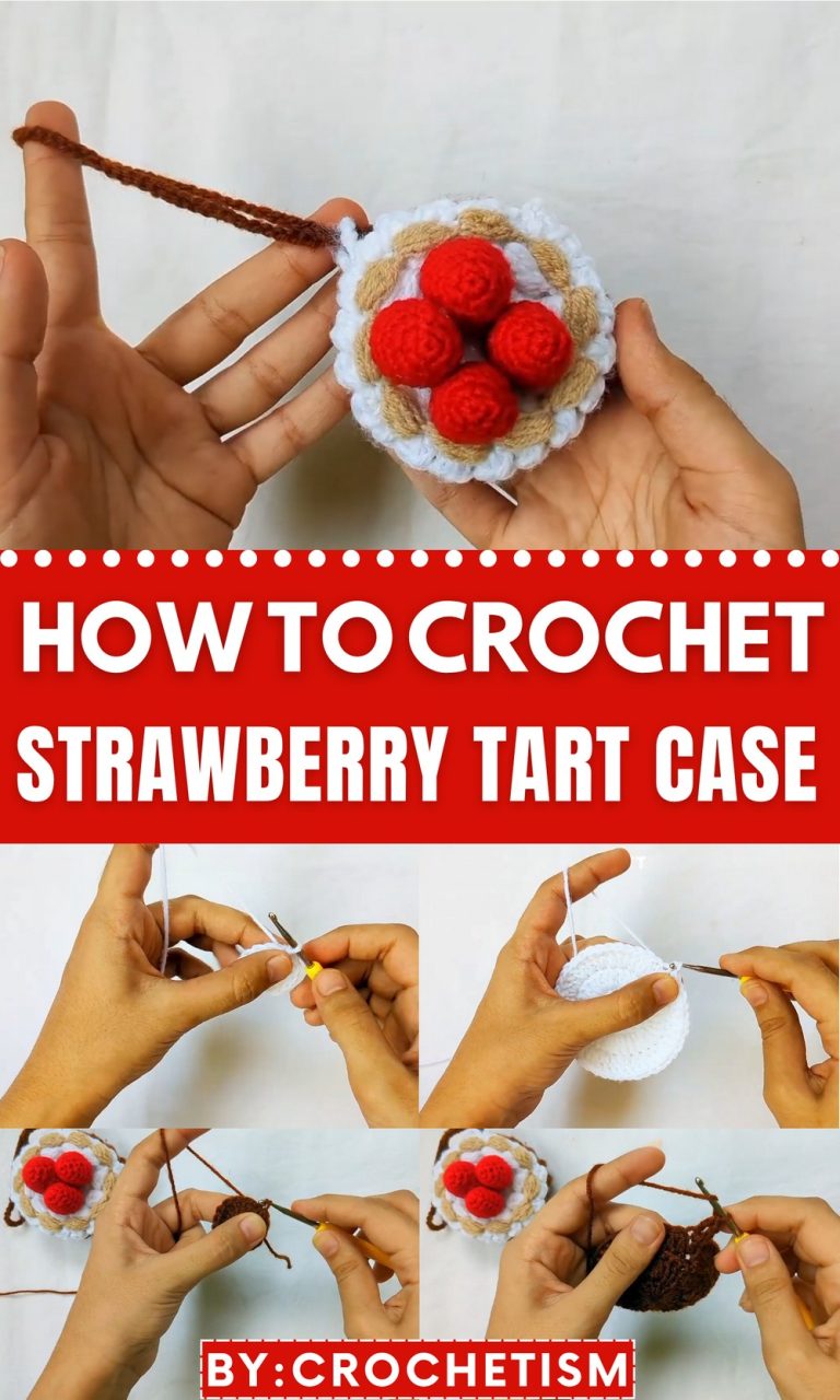 FREE Crochet Strawberry Tart Case Pattern for Cute Organization - Yours ...