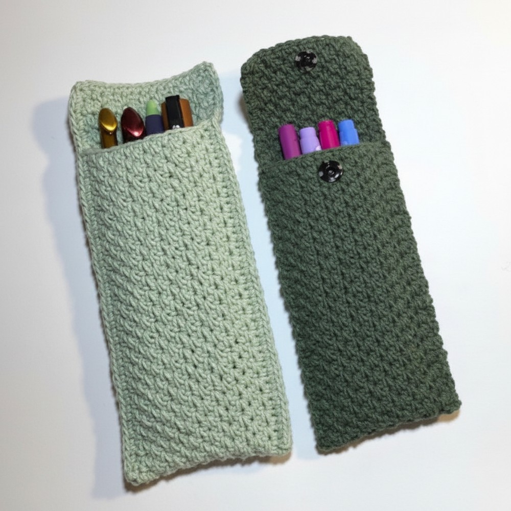 Free Crochet Spike Stitch Pencil Case Pattern for Desk Organization ...