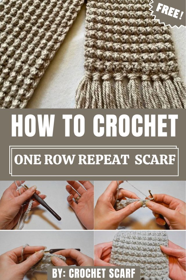 Adorable Crochet One Row Repeat Scarf Pattern to Warm Your Heart ...