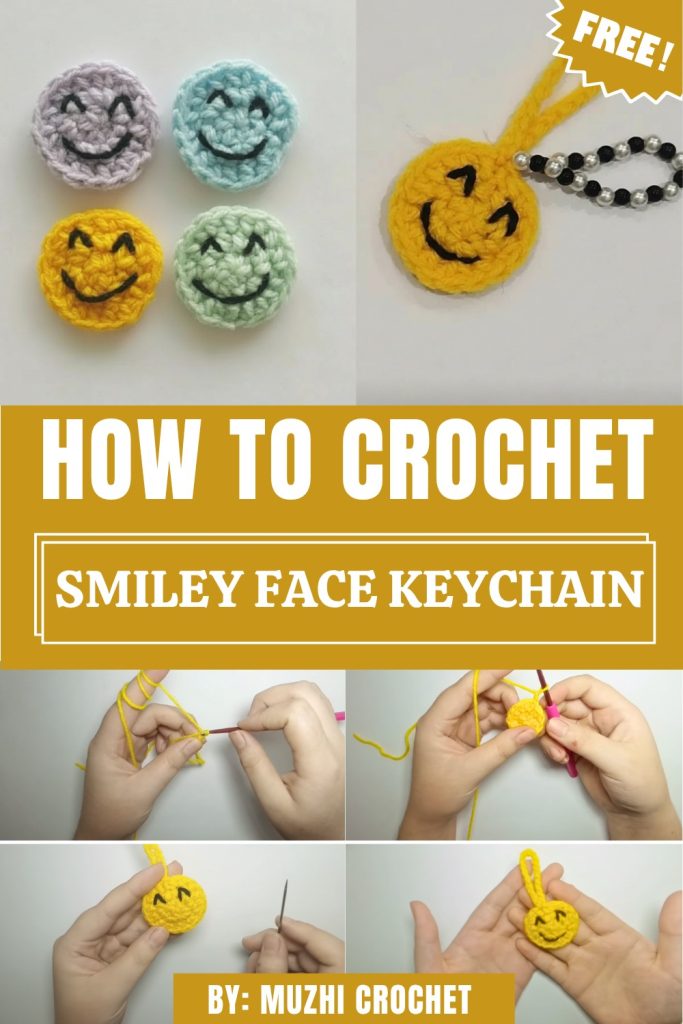 Fun Crochet Smiley Face Keychain Pattern Step-by-Step - Yours Patterns