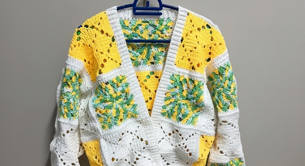 Classic Crochet Granny Square Cardigan Pattern Giving Soft Warmth ...