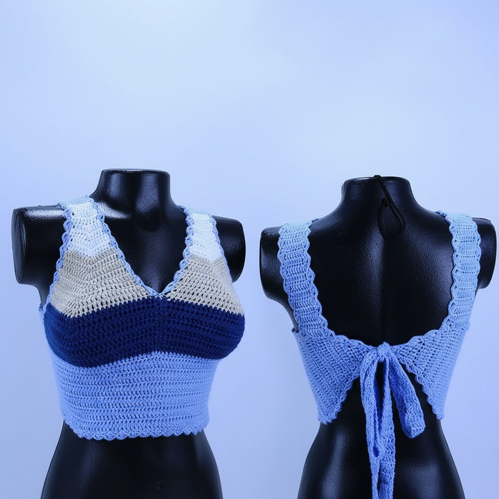 Cozy Crochet Triangular Bra Top Pattern for Casual Looks - Yours Patterns