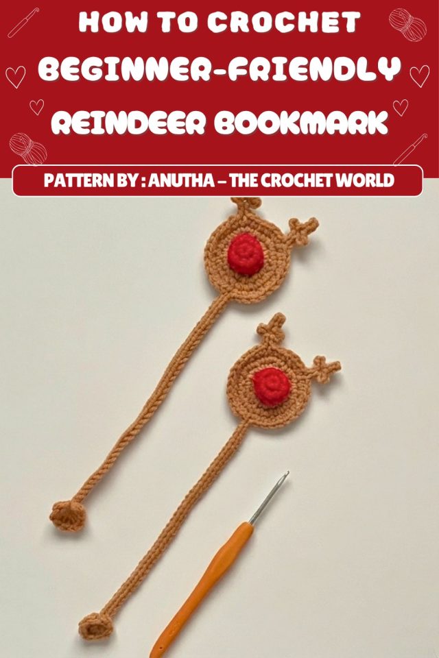 Free Crochet Reindeer Bookmark Pattern for Every Reader - Yours Patterns